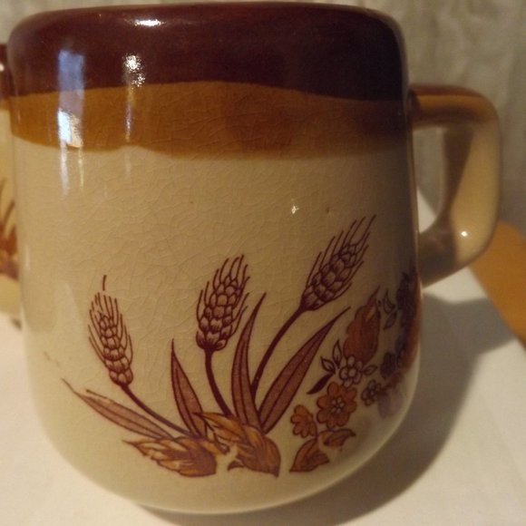 Kitchen | Vintage Wheat Design Coffee Mugs | Poshmark